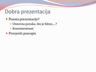 Prezentacije i prezentiranje | PPTX