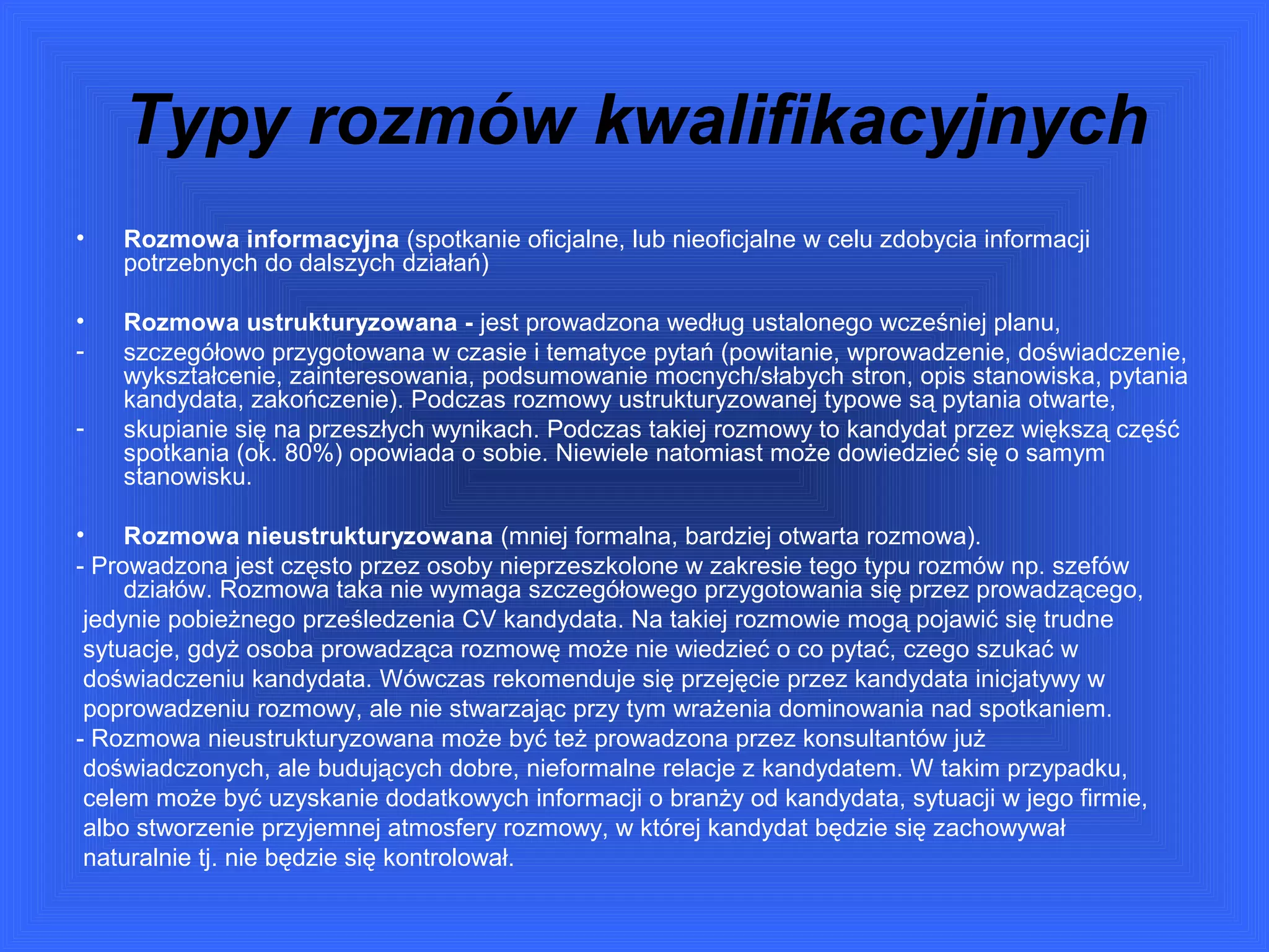 Prezentacja rozmowa kwalifikacyjna | PPT
