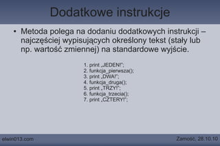 ZamCamp - Ciekawe sposoby debugowania kodu | PPT