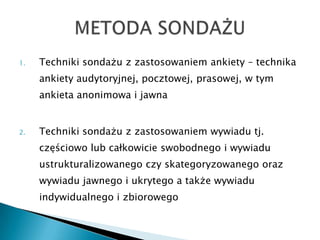 Prezentacja metody badań | PPTX