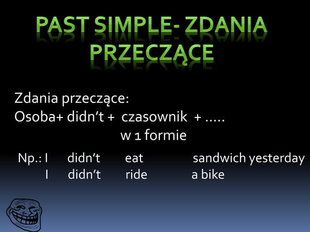 Past Simple tense | PPTX | Food & Drink