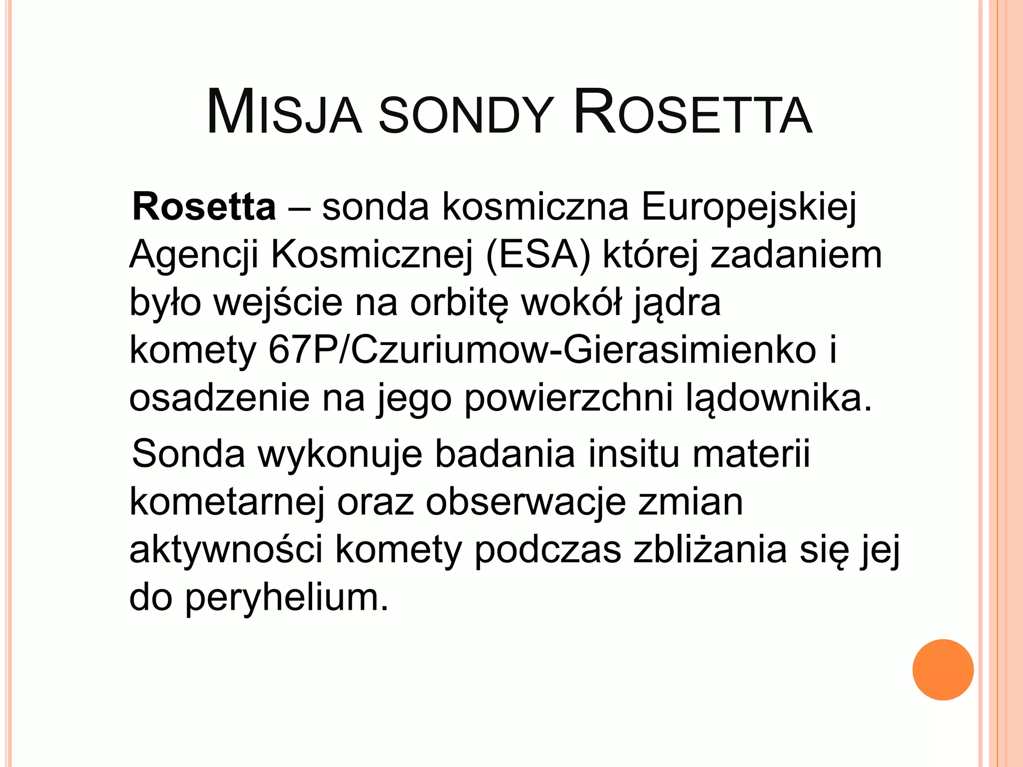 Prezentacja sonda rosetta | PPTX