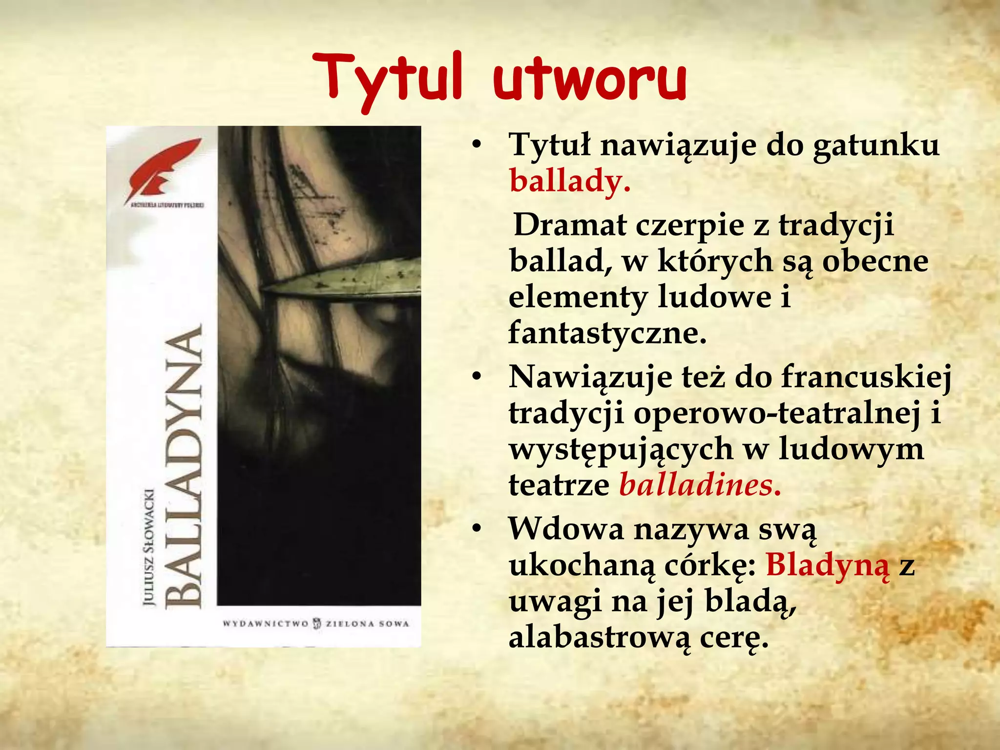 Prezentacja Balladyna | PPT