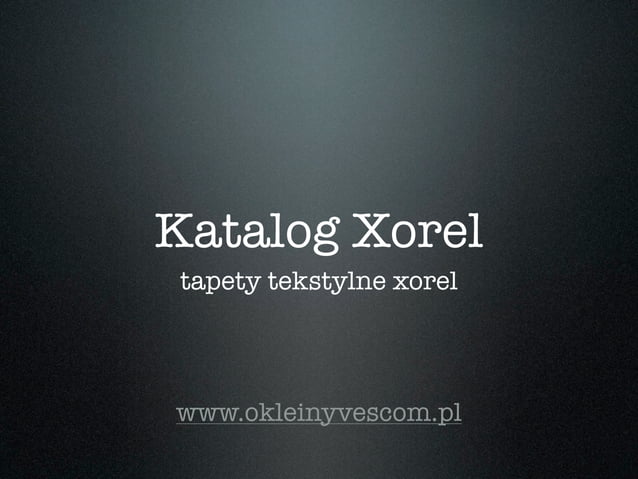 Prezentacja Katalogu Xorel | PDF