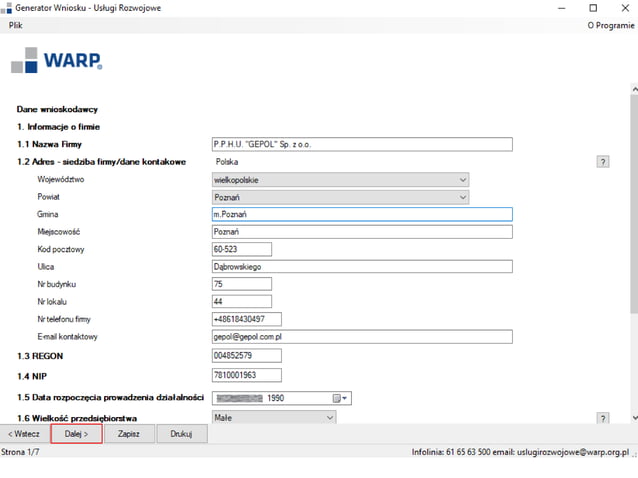 Jak wygenerować wniosek WARP | PDF