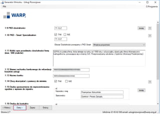 Jak wygenerować wniosek WARP | PDF