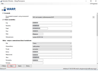 Jak wygenerować wniosek WARP | PDF