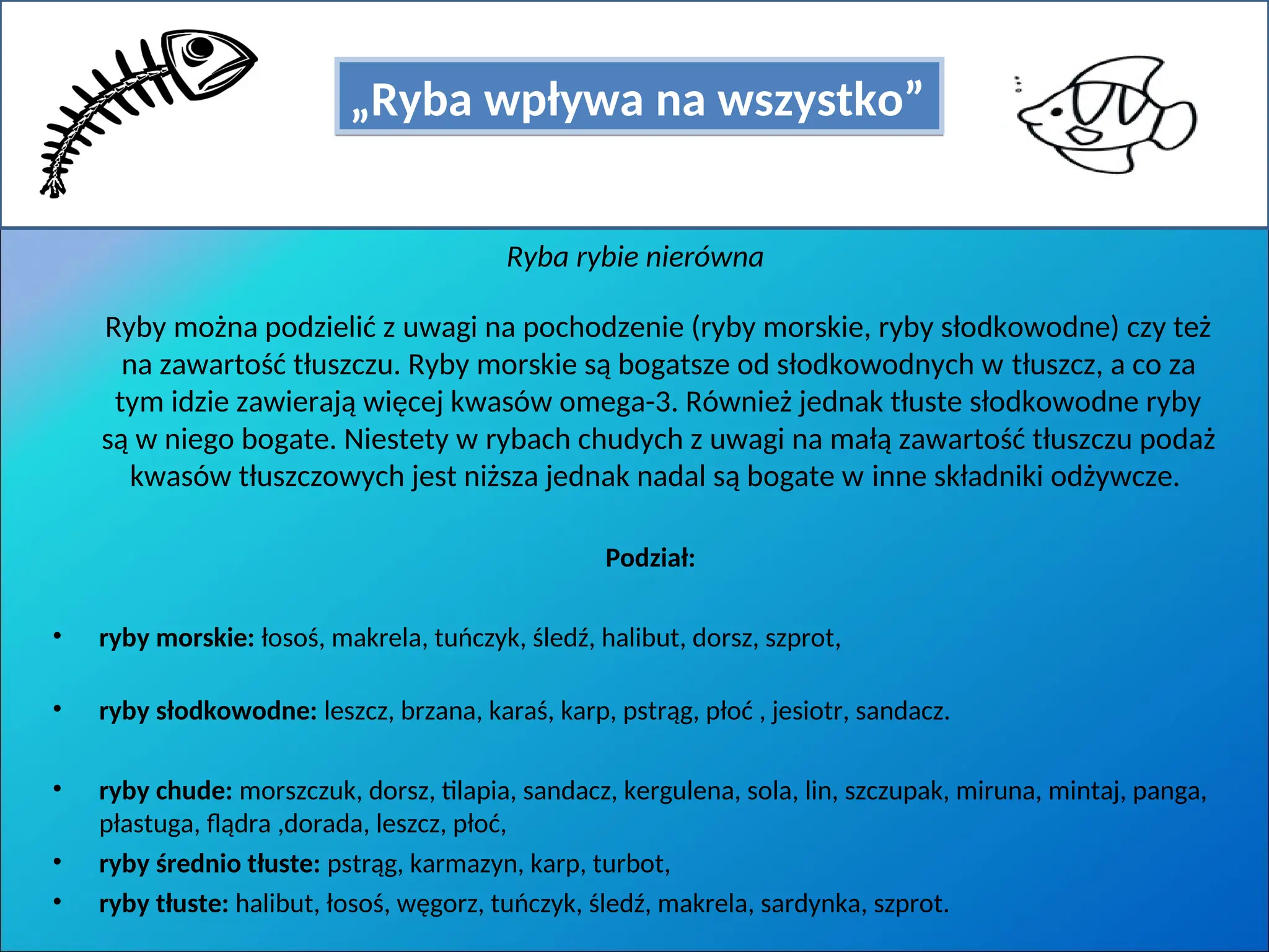 Prezentacja RYBY II.ppt opis szczegółowy | PPT