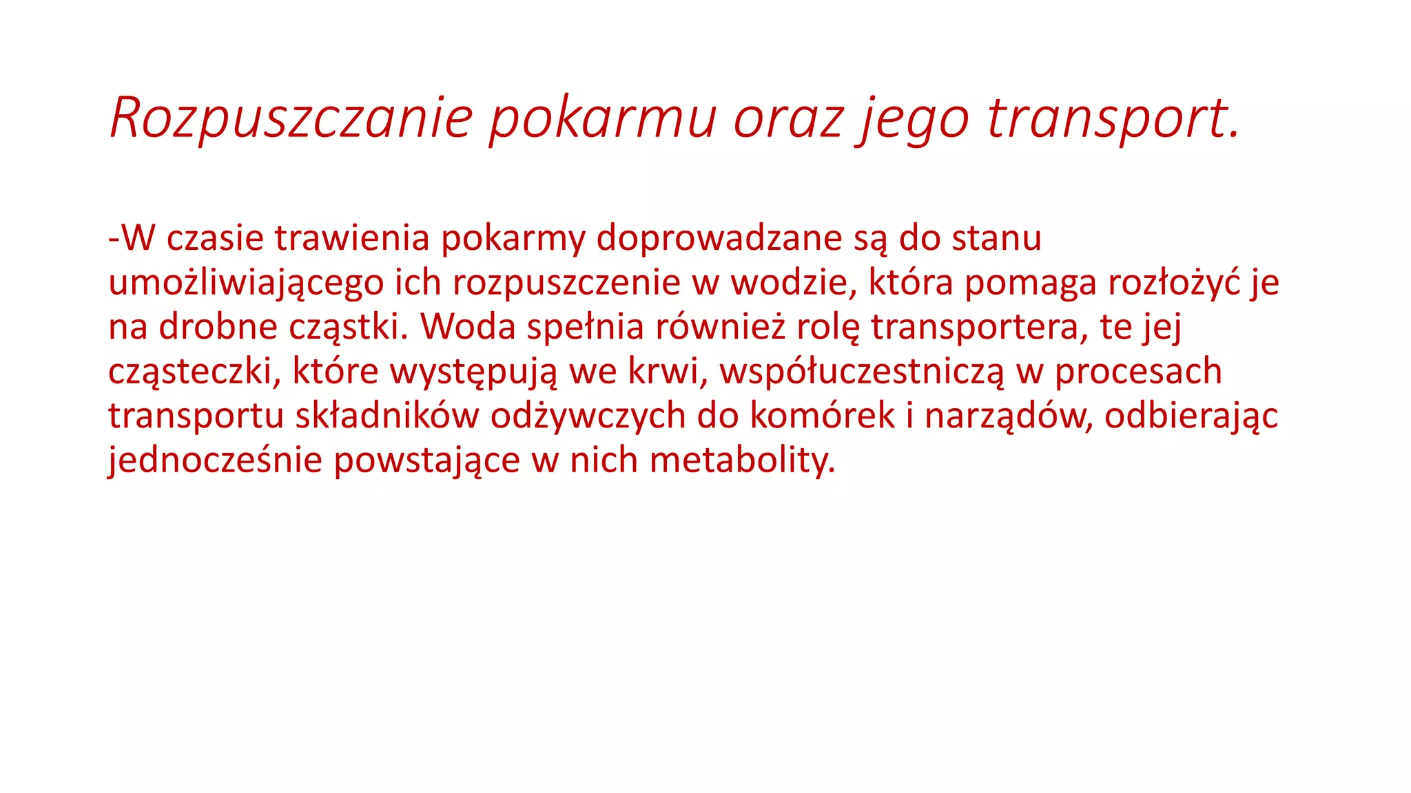 Znaczenie wody w organizmie czlowieka | PPTX