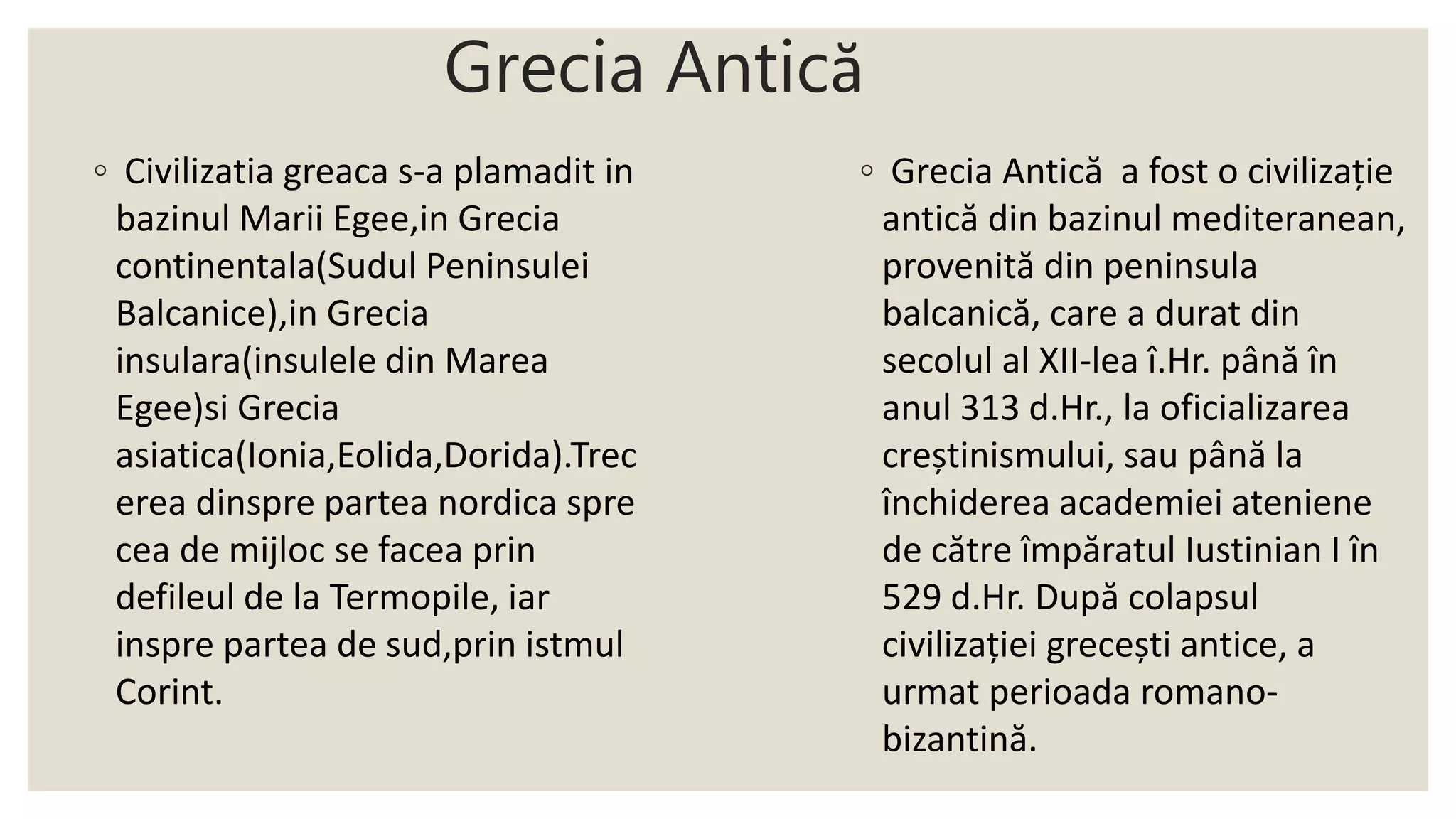 Grecii si romanii | PPTX