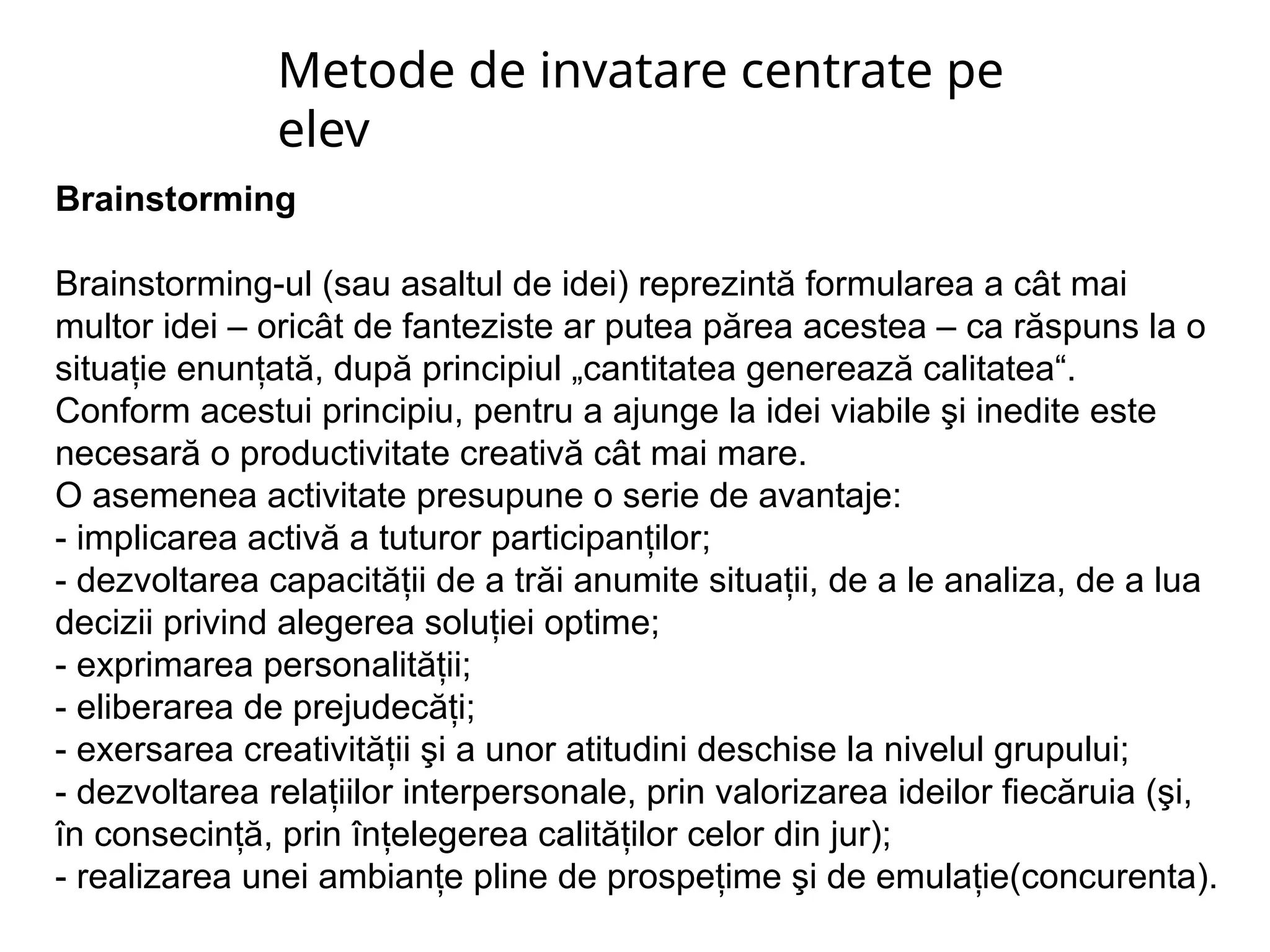 Strategii didactice utilizate in procesul de predare , invatare ...