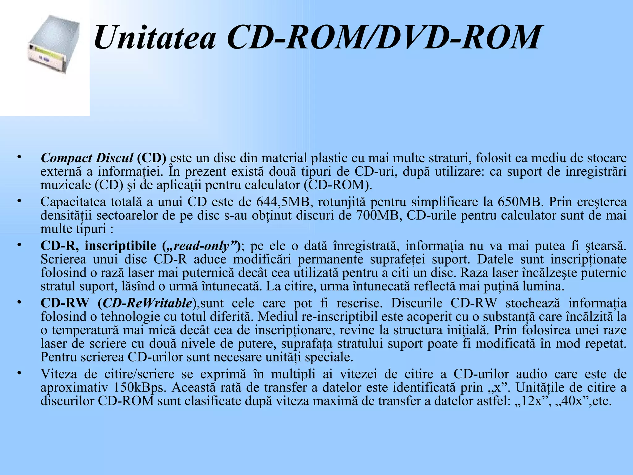 Prezentarea calculatorului | PPT