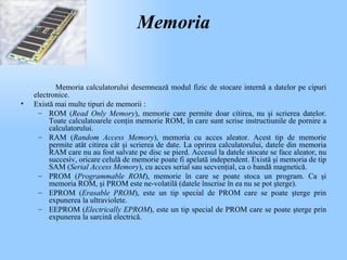 Prezentarea calculatorului | PPT