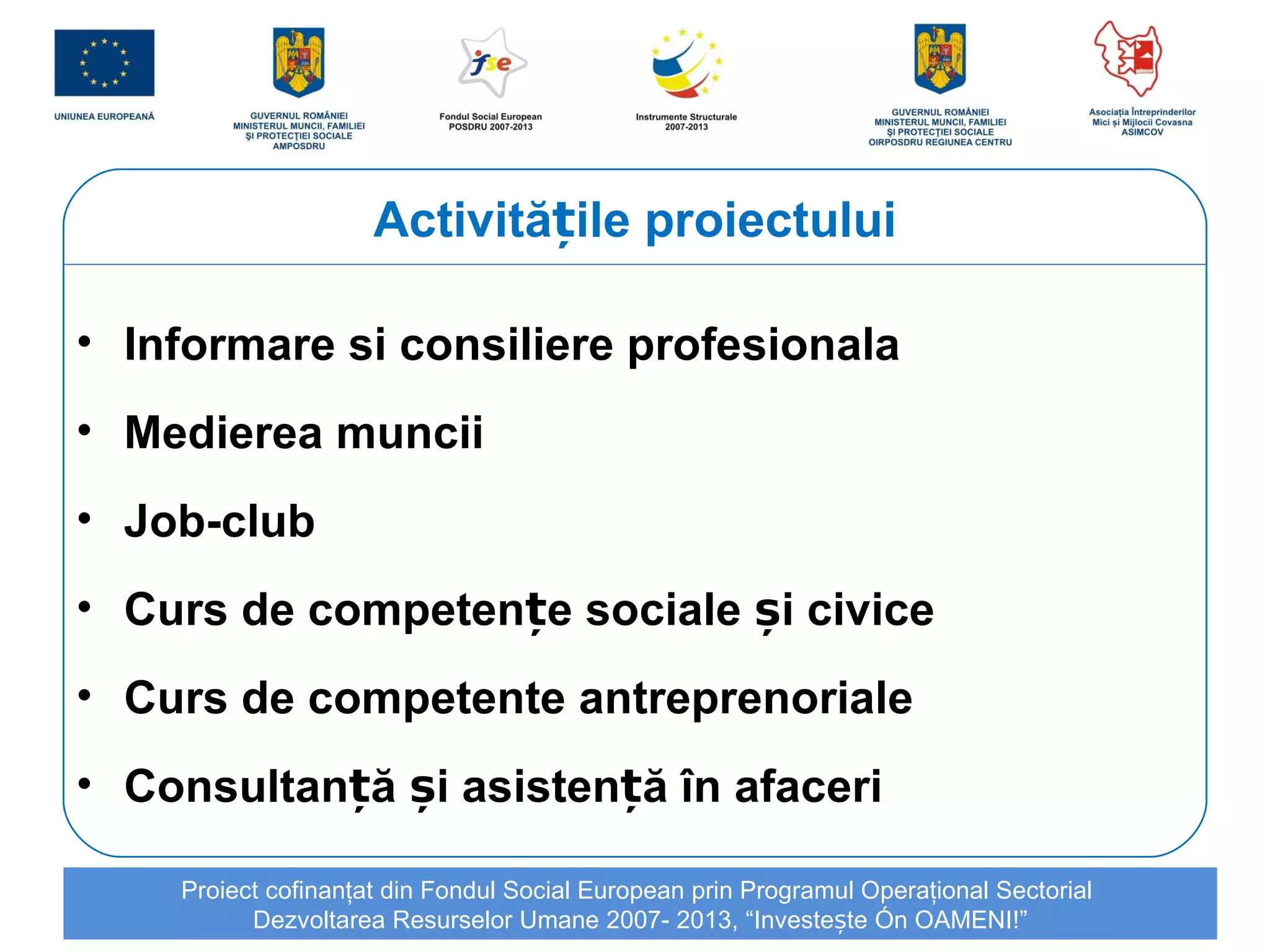 Prezentarea proiectului | PPT