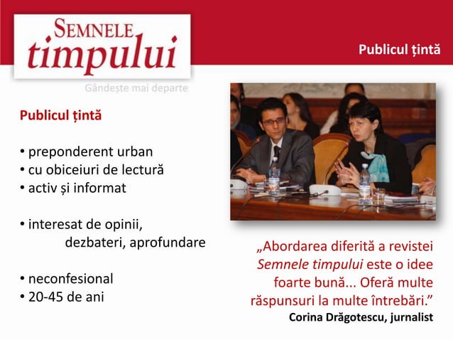 Prezentarea revistei "Semnele timpului" | PPTX