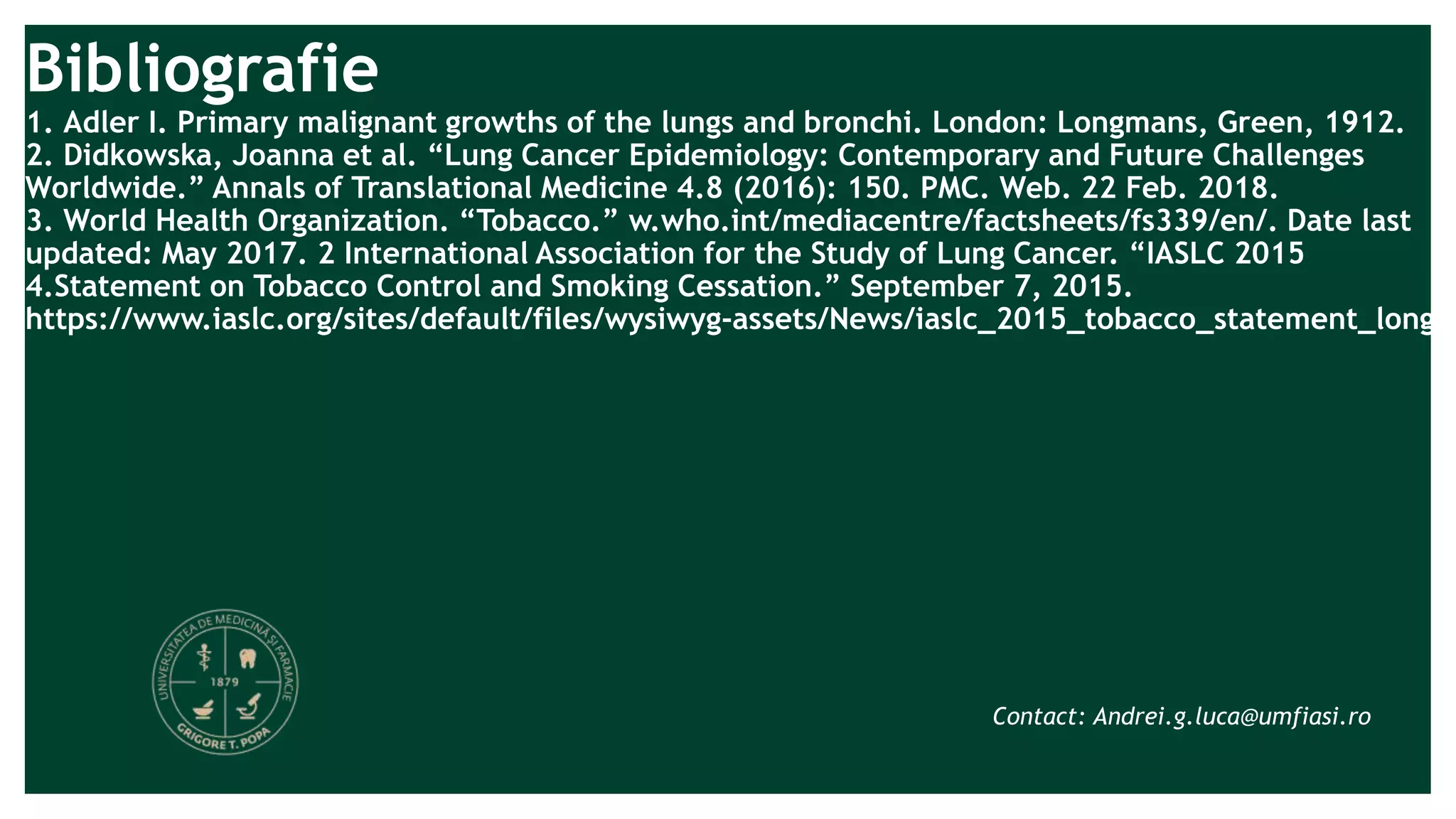 Prezentare cancer bronhopulmonar andrei luca | PPTX