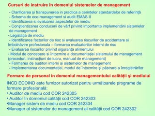 Compartimentul MANAGEMENTUL CALITĂŢII ŞI MEDIULUI | PPT