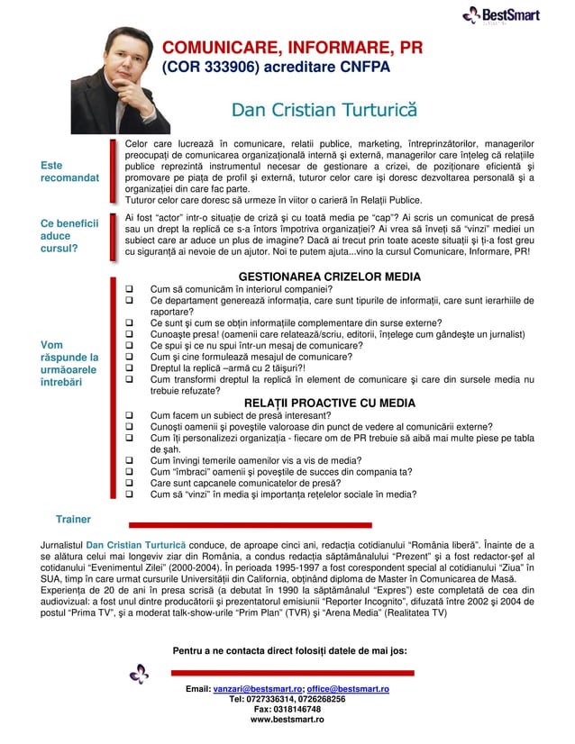 Comunicare, Informare și PR cu Dan Cristian Turturică | PDF