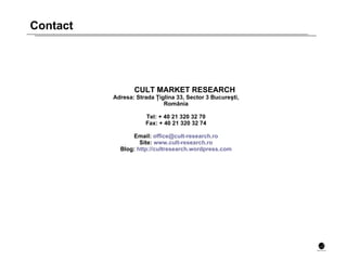 Prezentare Cult Market Research | PPT