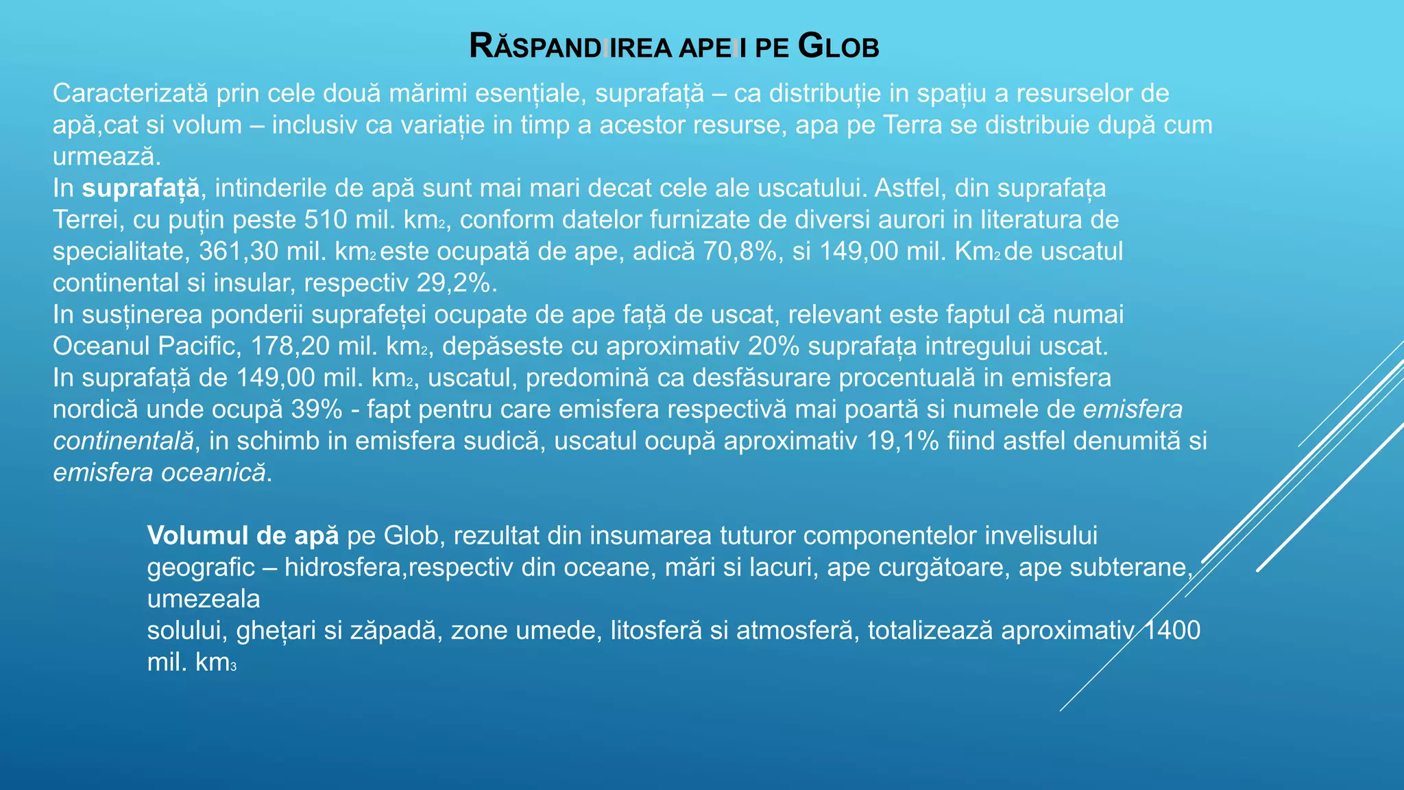 Prezentare despre apa Terrei | PPTX