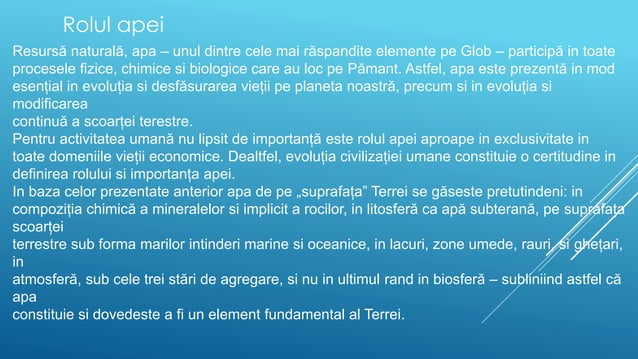 Prezentare despre apa Terrei | PPTX