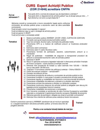 Prezentare Curs Expert Achizitii Publice | PDF