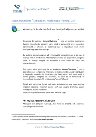 Prezentare income-outcome Evolutiv | PDF