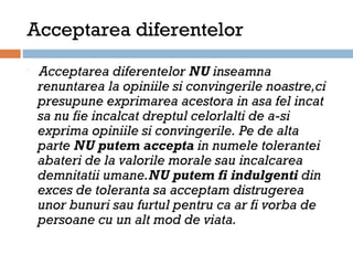 DESPRE TOLERANTA,STEREOTIPURI ȘI PREJUDECĂȚI | PPT