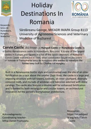 Holiday Destinations: Corvin Castle | PPTX