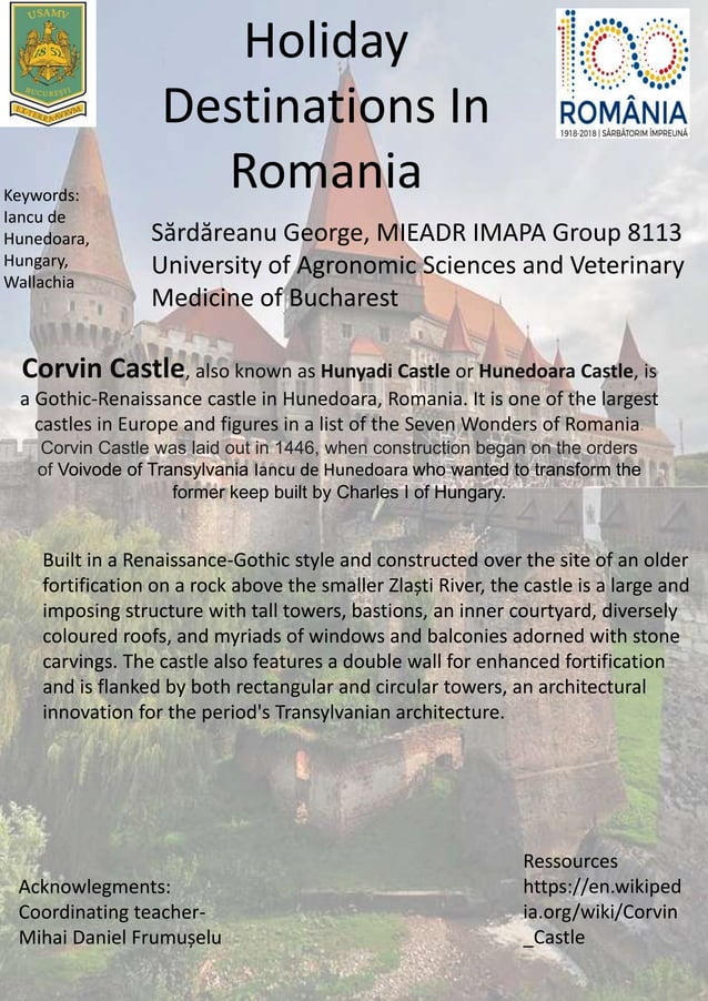 Holiday Destinations: Corvin Castle | PDF