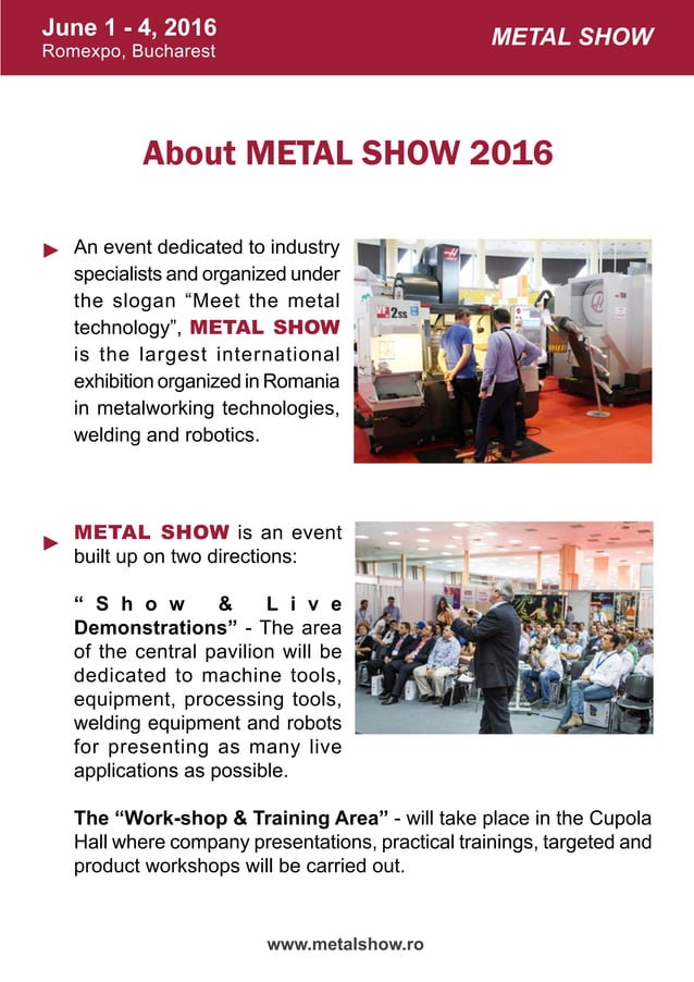 Metal Show Bucharest - International Exhibition for Metalworking ...