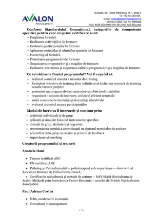 Prezentare program formator | DOC