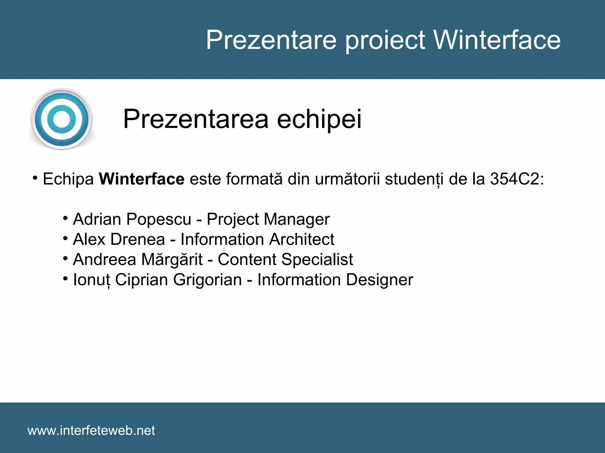 Prezentare Proiect Winterface