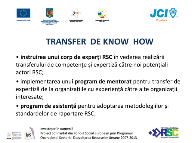 Prezentare proiect: Actionam responsabil! - Reteaua Sociala RSC | PPT