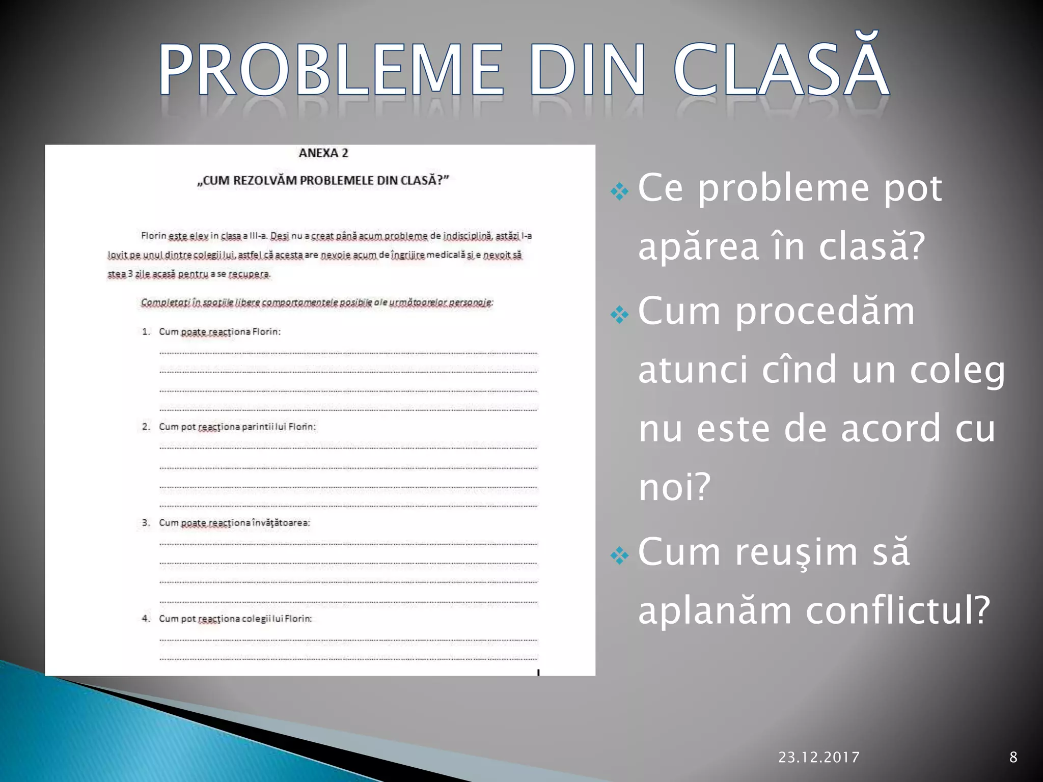 Prezentare proiect didactic - GestionareaConflictelor | PPTX
