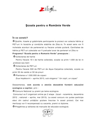 Scoala pentru o Romanie Verde | PDF