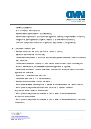 Prezentare servicii specifice proiecte regenerabile | PDF