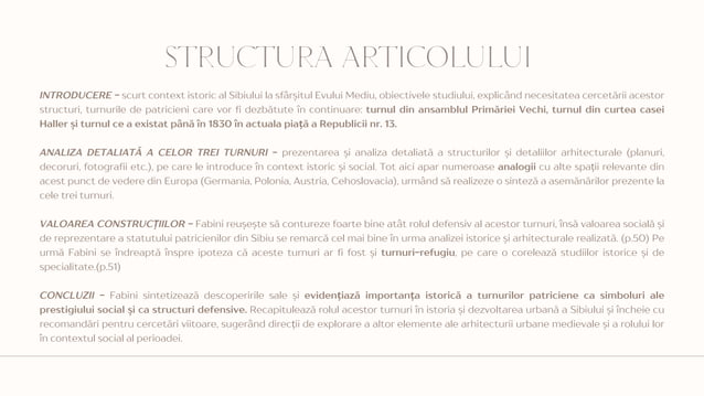 prezentare text Hermann Fabini - turnuri de patricieni din Sibiu | PPT