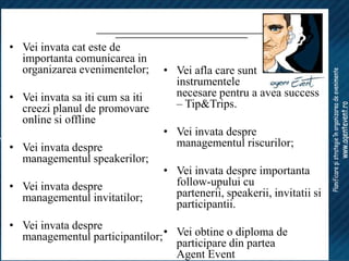 Training Managementul Evenimentelor | PPTX