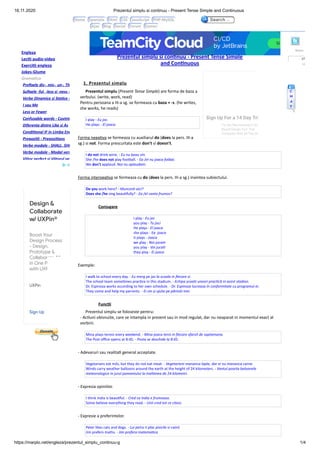 Prezentul simplu si continuu present tense simple and continuous | PDF