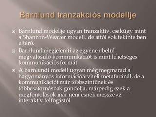 A kommunikáció tranzaktív felfogása Dean Barnlund | PPTX
