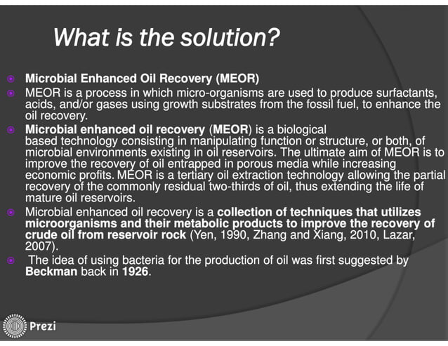 MEOR (microbial enhanced oil recovery) | PDF