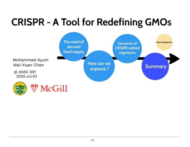 CRISPR- A tool for redefining the GMOs | PPTX