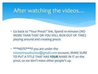 Prezi project directions | PPT