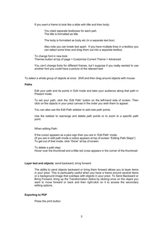 Prezi workshop handout 4 December 2012 | PDF