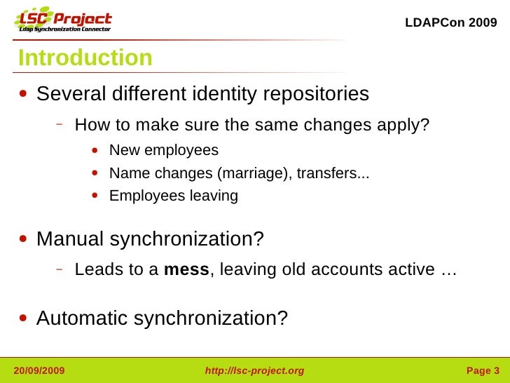 LDAP Synchronization Connector presentation at LDAPCon 2009