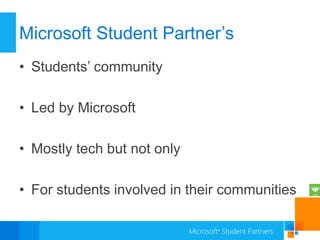Microsoft Student Partner Program and Imagine Cup introduction | PPT