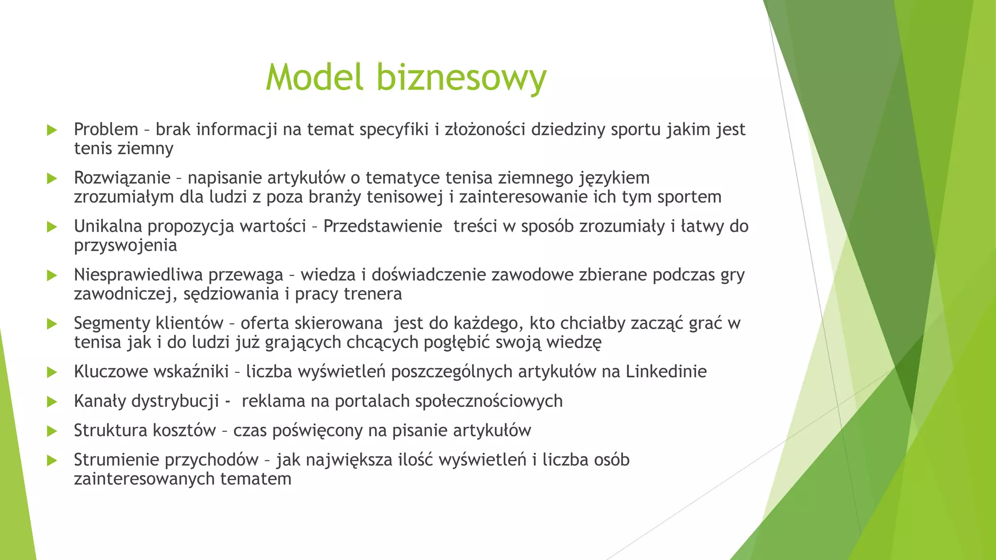 Prezentacja na marketing - model biznesowy | PPT