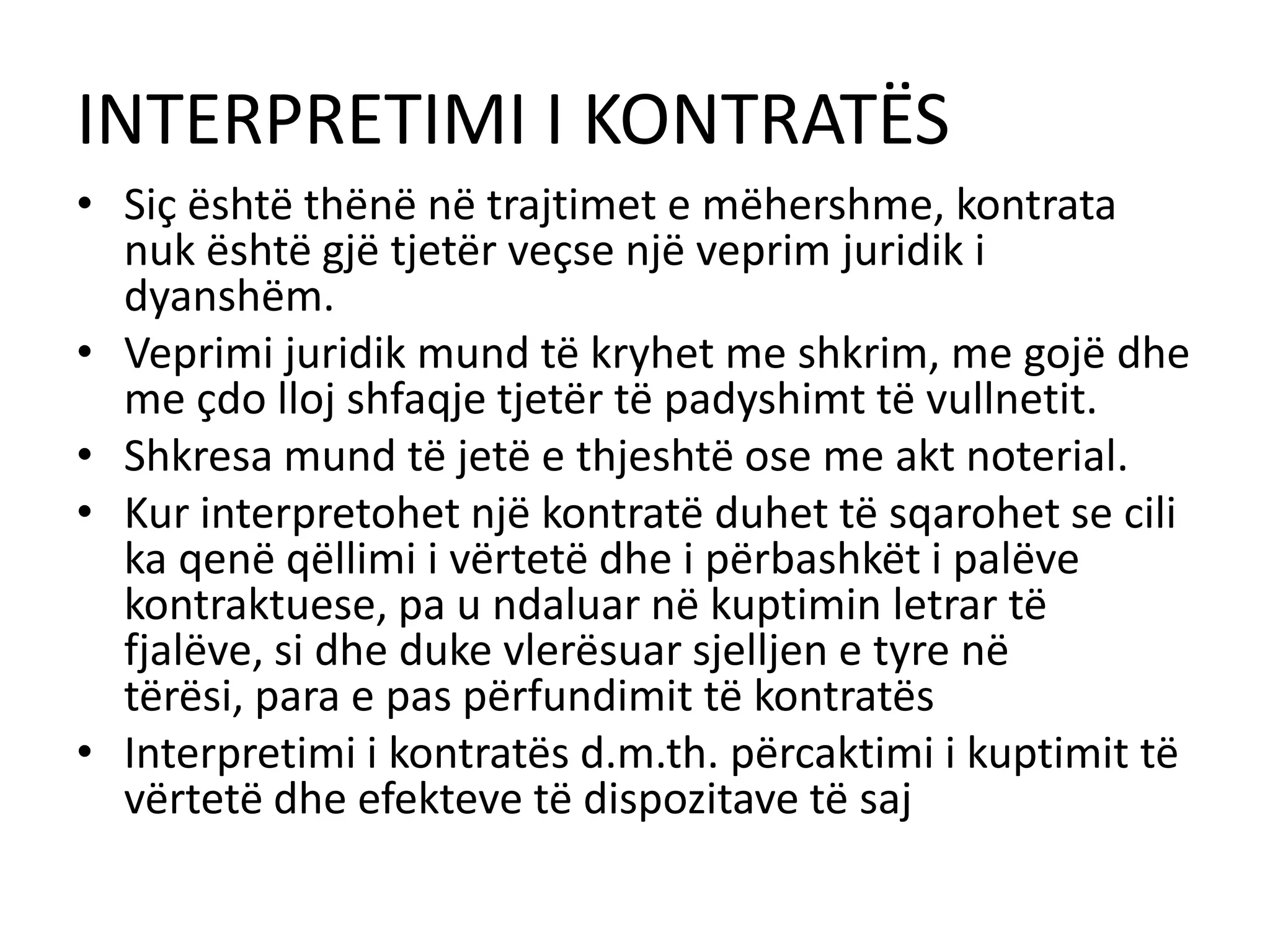 Kushtet esenciale per lidhjen e nje kontrate | PPTX
