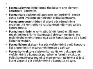 Kushtet esenciale per lidhjen e nje kontrate | PPTX